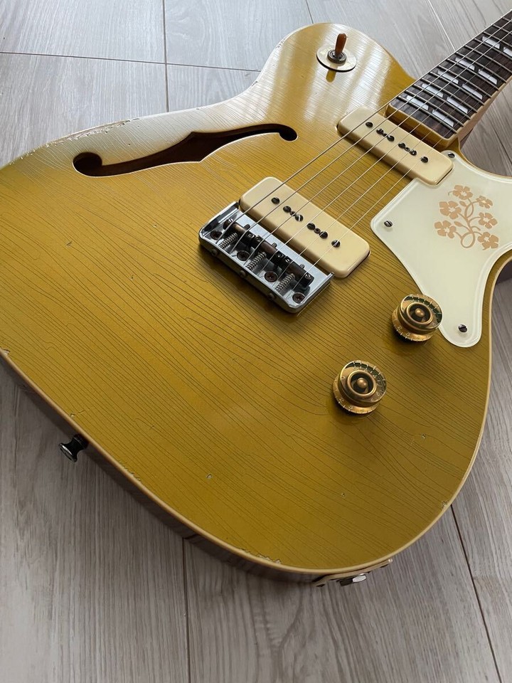 Electric Guitar Bruno TN-295 Thinline Gold Top Flamed Top | eBay