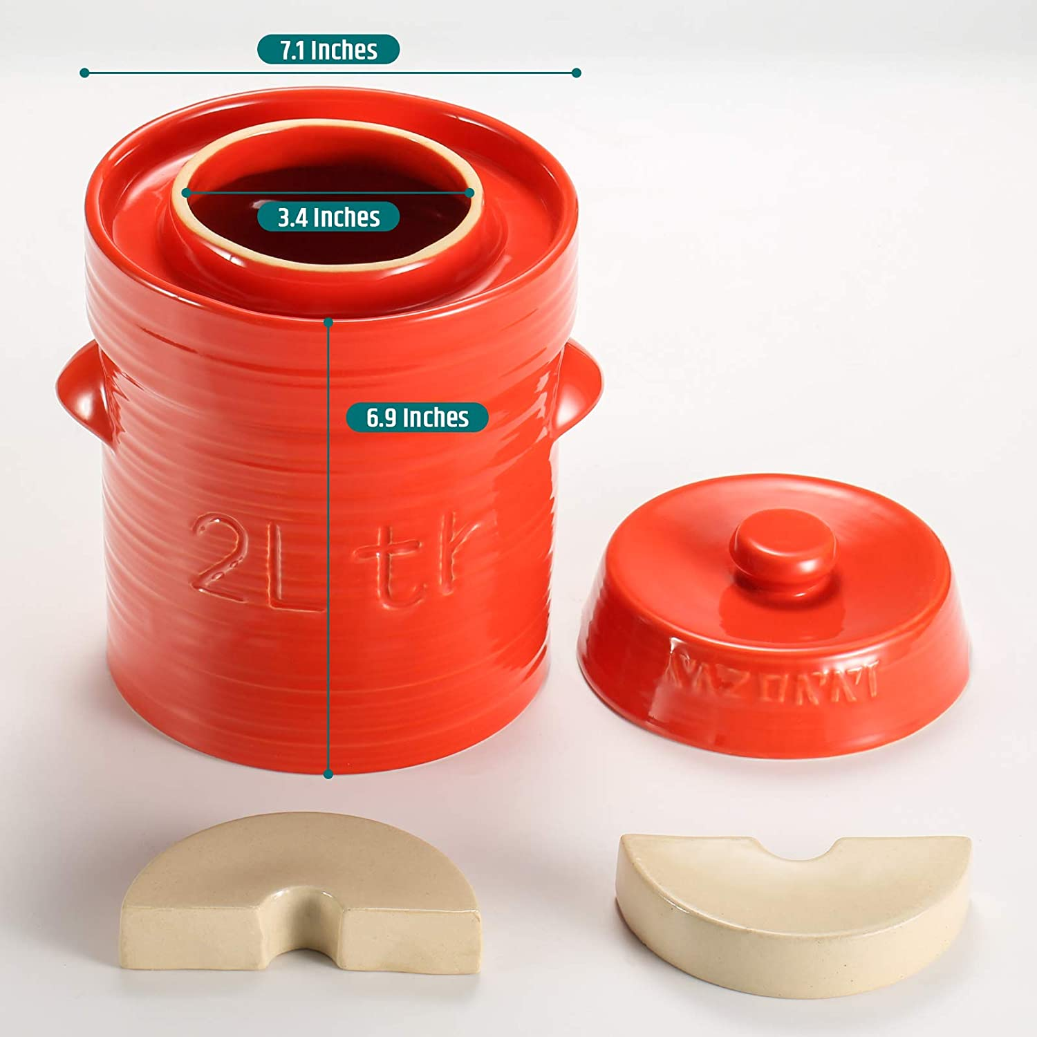 Comodo Ceramic Fermentation Crock 2 Liter 0.5 Gallon Traditional Watersealed | eBay