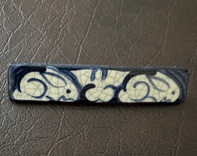 Dedham Pottery Blue Rabbit Rectangular Lapel Pin 2 Inches | eBay