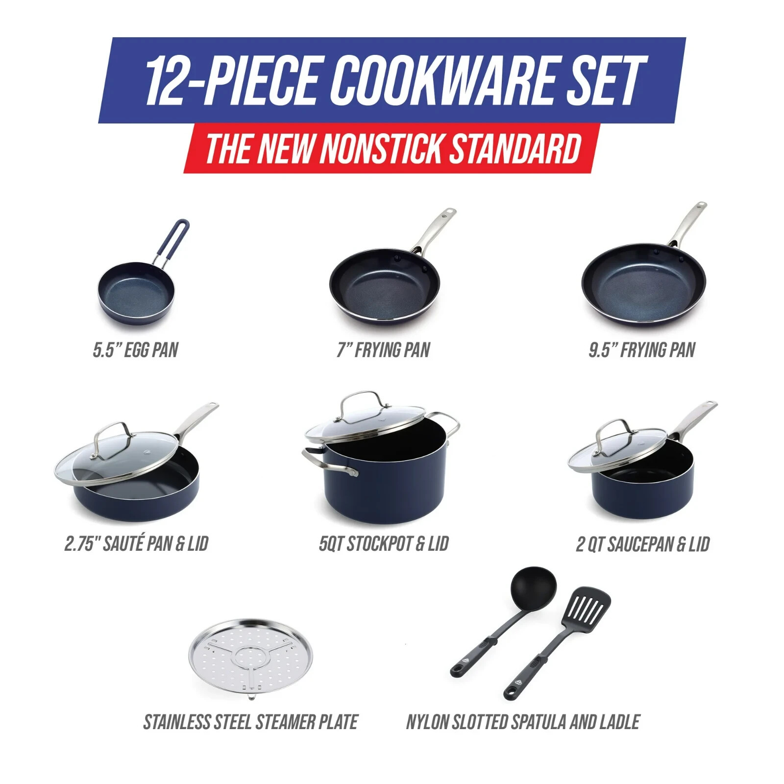 Blue Diamond 12-Piece Toxin-Free Ceramic Nonstick Pots and Pans ...