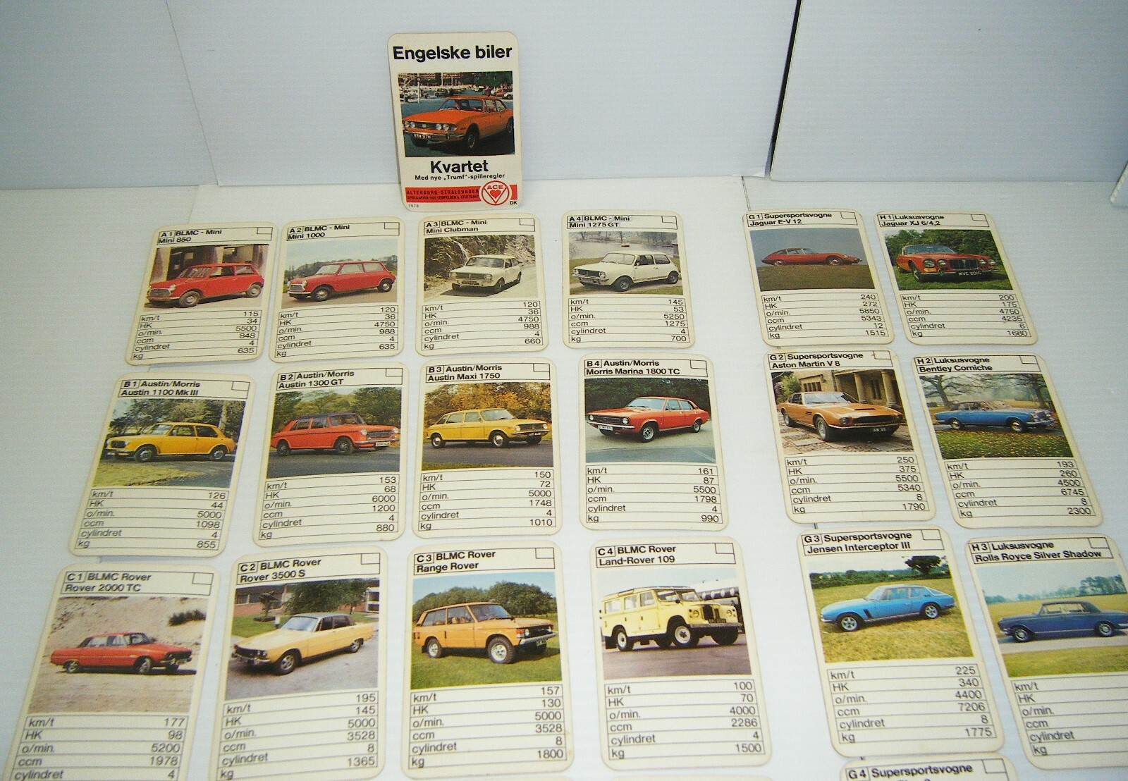 Vintage Rare 1960's Engelske Biler (English Cars) Quartet Complete ...