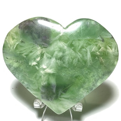 118g Natural Very Rare Feather Fluorite Heart Reiki Stone Heart Healing ...