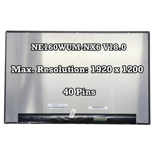 NE160WUM-NX6 V18.0 16" 1920x1200 Matrix LCD Screen 40 Pins IPS New ...