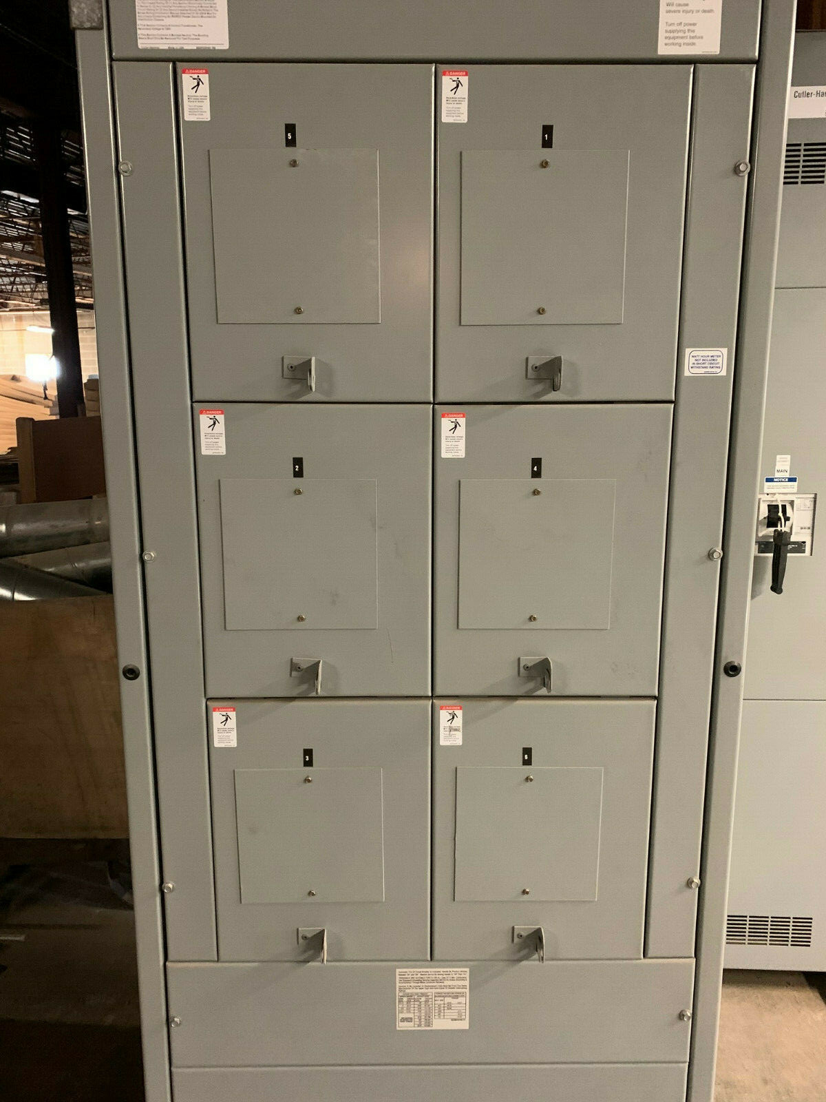 Cutler Hammer 2000 Amp 480V 3P 4W 7 Jaw Meter Socket Section Switchgear ...