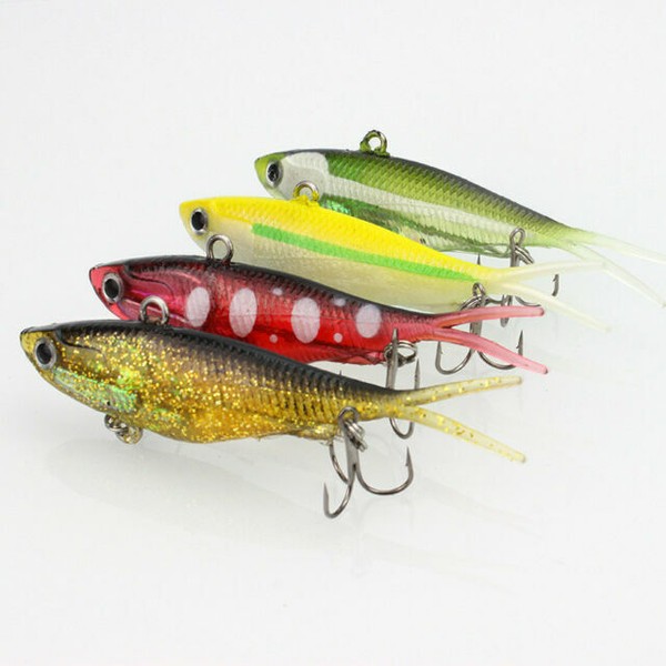 4pcs 95mm Mullet TransAm Lures Soft Plastics Vibe Fishing Lure Vibes ...