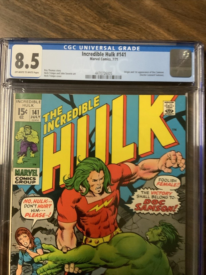1971 Incredible Hulk 141 CGC 8.5 Origin and 1st Appearance of Doc ...