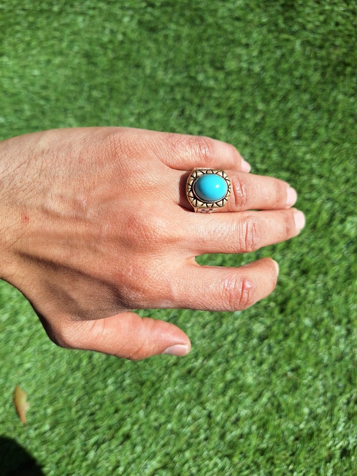 Turqouise Men Ring Silver& Cupper | eBay