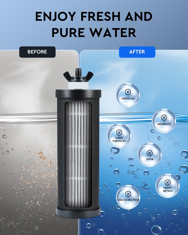 CO-Z 2.25 Gallons Gravity-Fed Water Filter System & Water Filter ...