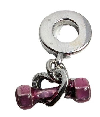 Authentic Pandora Charm, Dumbell and Heart Dangle , #799545C01 | eBay