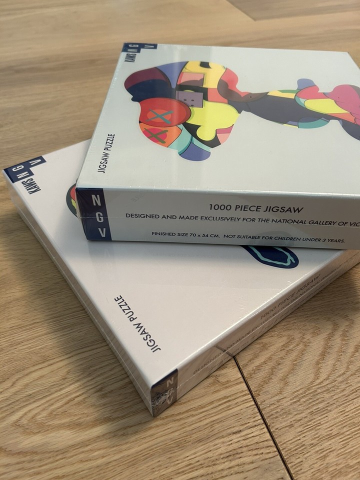 KAWS NGV Exclusive "No One’s Home" & “Stay Steady” Jigsaw Puzzle 1000 Piece SET! | eBay