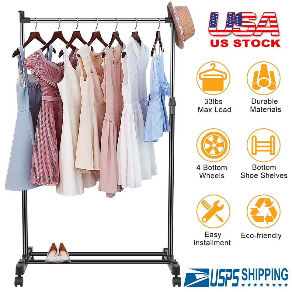 New Adjustable 15kg Garment Rack, Foldable Clothes Stand with Storage ...