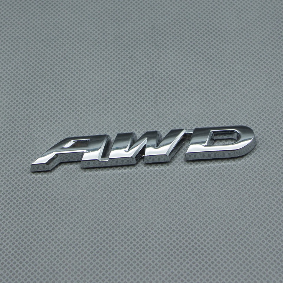 Glossy Metal Silver AWD letters Off Road Car Trunk Emblem All Wheel ...