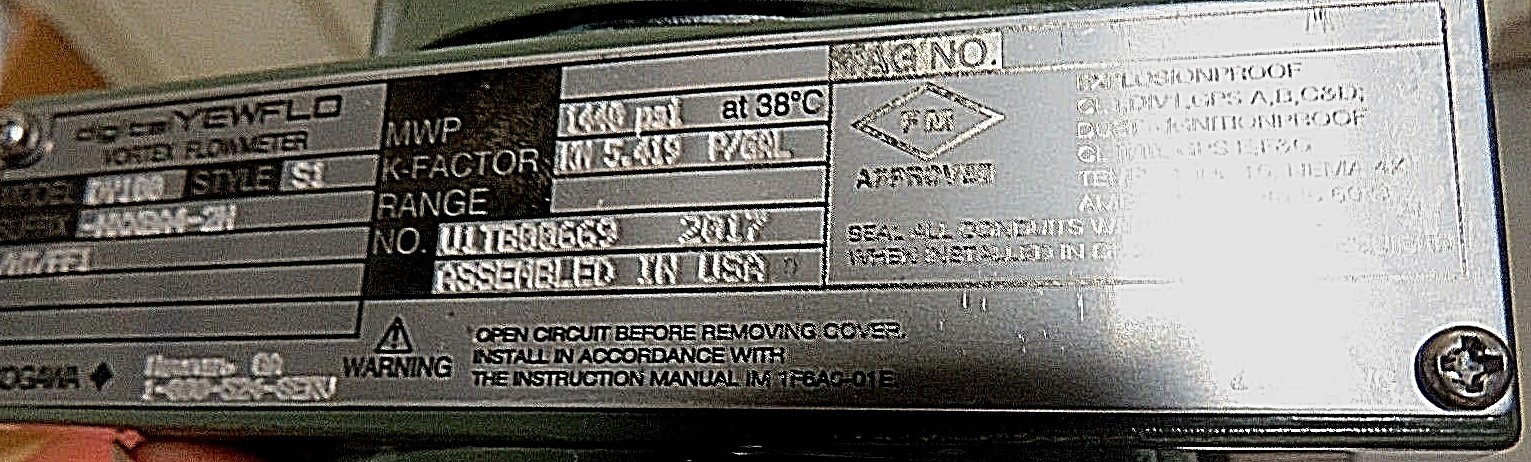 YOKOGAWA DY100 NXXBA4-2N HT FF1 DIGITAL YEWFLO VORTEX FLOW METER 316 4 ...