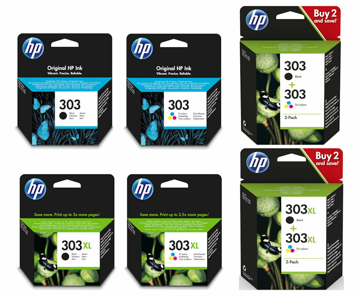 Original HP 303 / 303XL Black & Colour Ink Cartridge For ENVY Photo ...