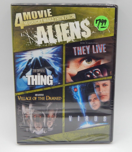 4 Movie Midnight Marathon Pack: Aliens DVD They Live The Thing Virus ...