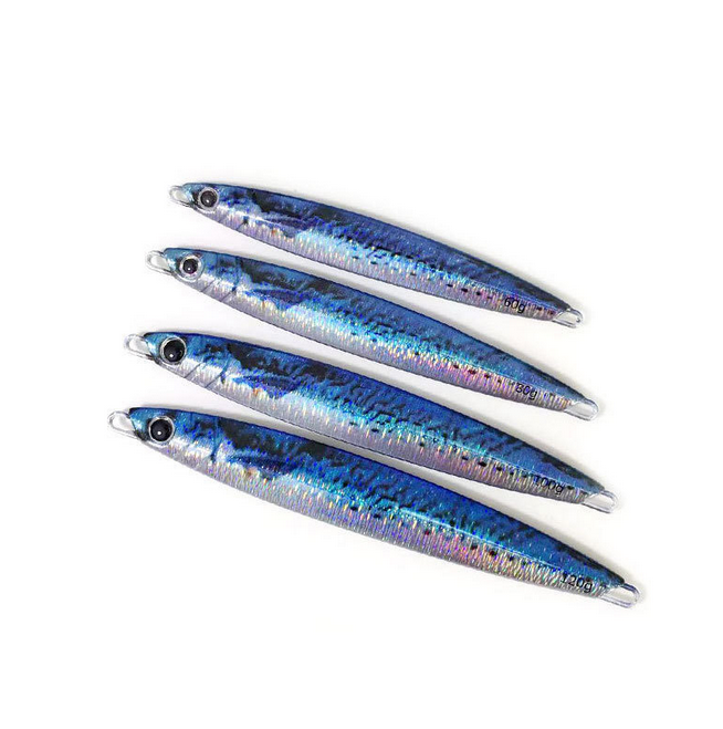 60g-200g Slow Fall Pitch Fishing Lures Sinking Lead Metal Flat Jigging ...