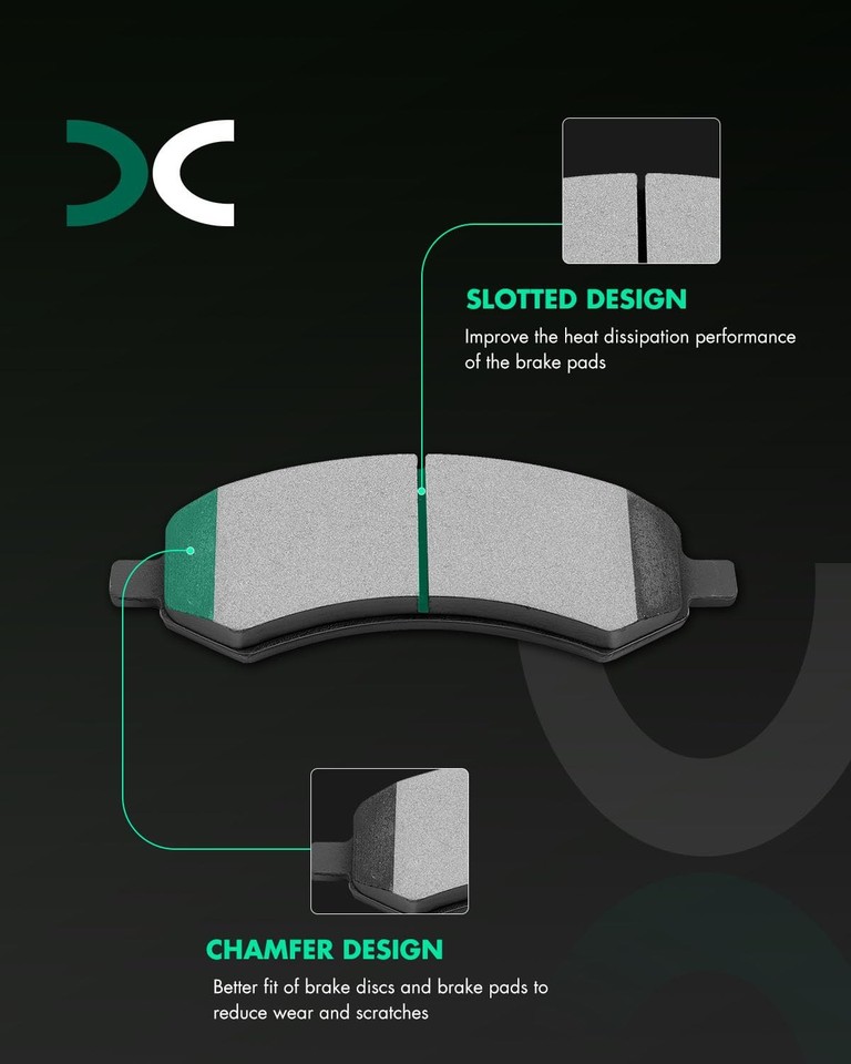 SCITOO Front Ceramic Rear Semi-Metal Disc Brake Pad Set for 2010 Dodge ...