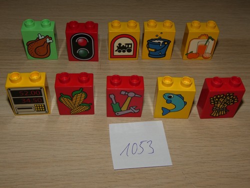 10x Lego Duplo Steine 10x 2er (NR.1053) mit aufdruck | eBay