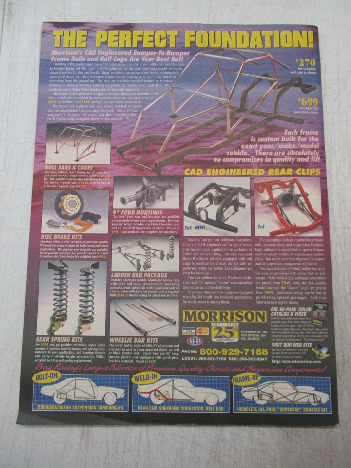 NATIONAL DRAGSTER MAGAZINE NOVEMBER 1, 1996 SID BONNECARRERE CAJUN ...