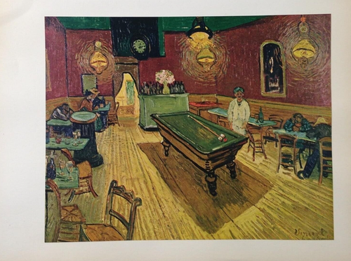 1950 Vintage Full Color Art Plate "THE NIGHT CAFE" VAN GOGH BILLIARDS ...