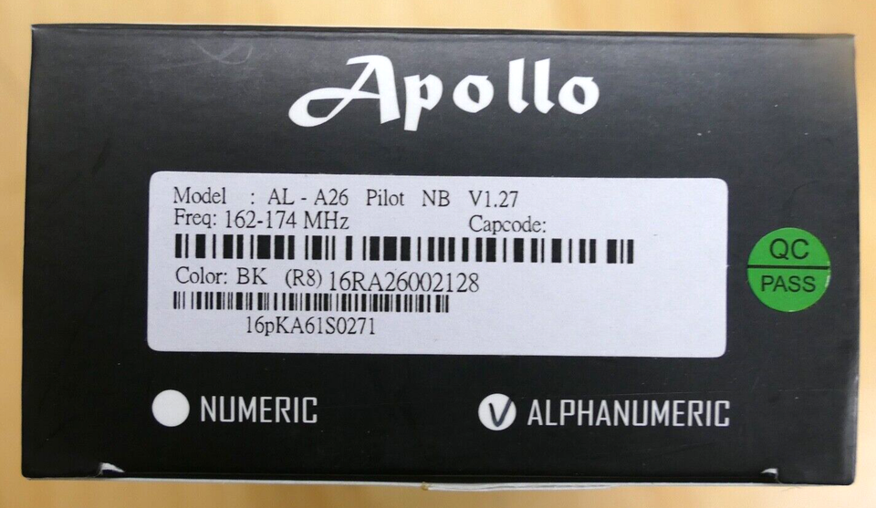 Apollo Pilot AL-A26 Alphanumeric Pager VHF 162-174 MHz POCSAG Clinical ...