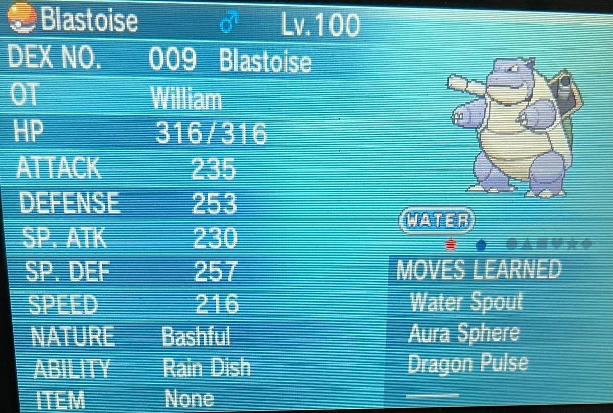 Shiny Blastoise X And Y