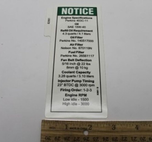 82901 / 82901GT OEM Genie DECAL NOTICE PERKINS ENGINE SP | eBay