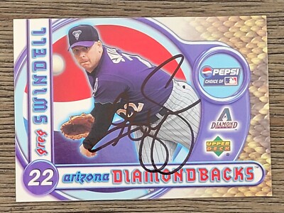GREG SWINDELL Signed 2001 Upper Deck Pepsi #12 Arizona Diamondbacks ...