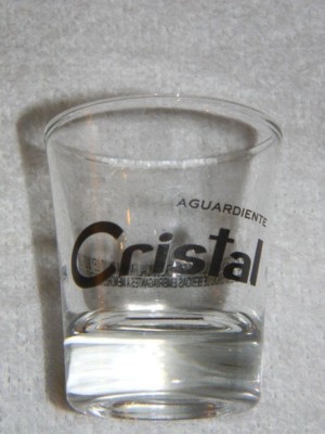 Aguardiente Cristal shot glass- Columbian liquor- logo on front | eBay