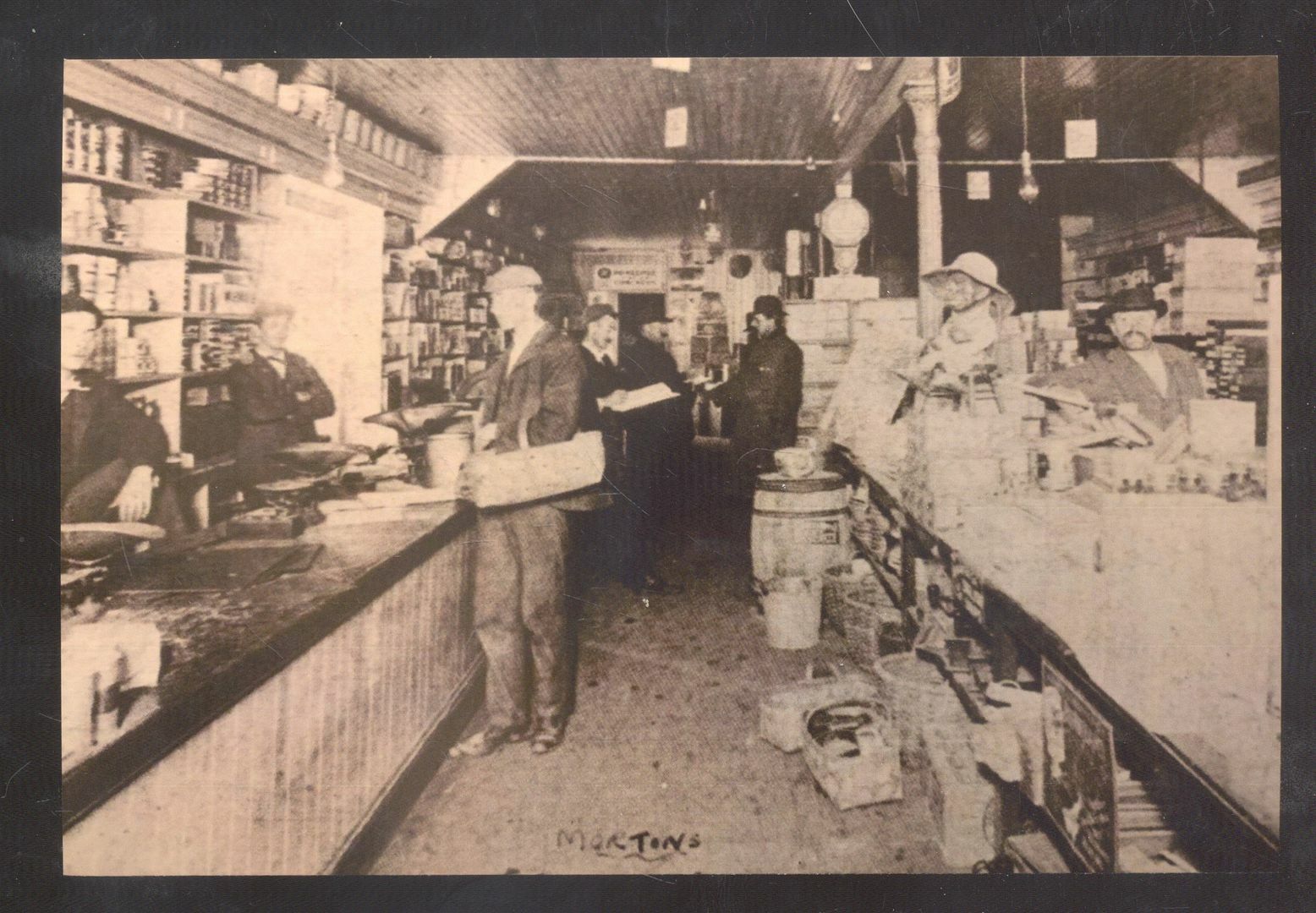 REAL PHOTO MODALE IOWA GENERAL STORE INTERIOR ADVERTISING POSTCARD COPY ...