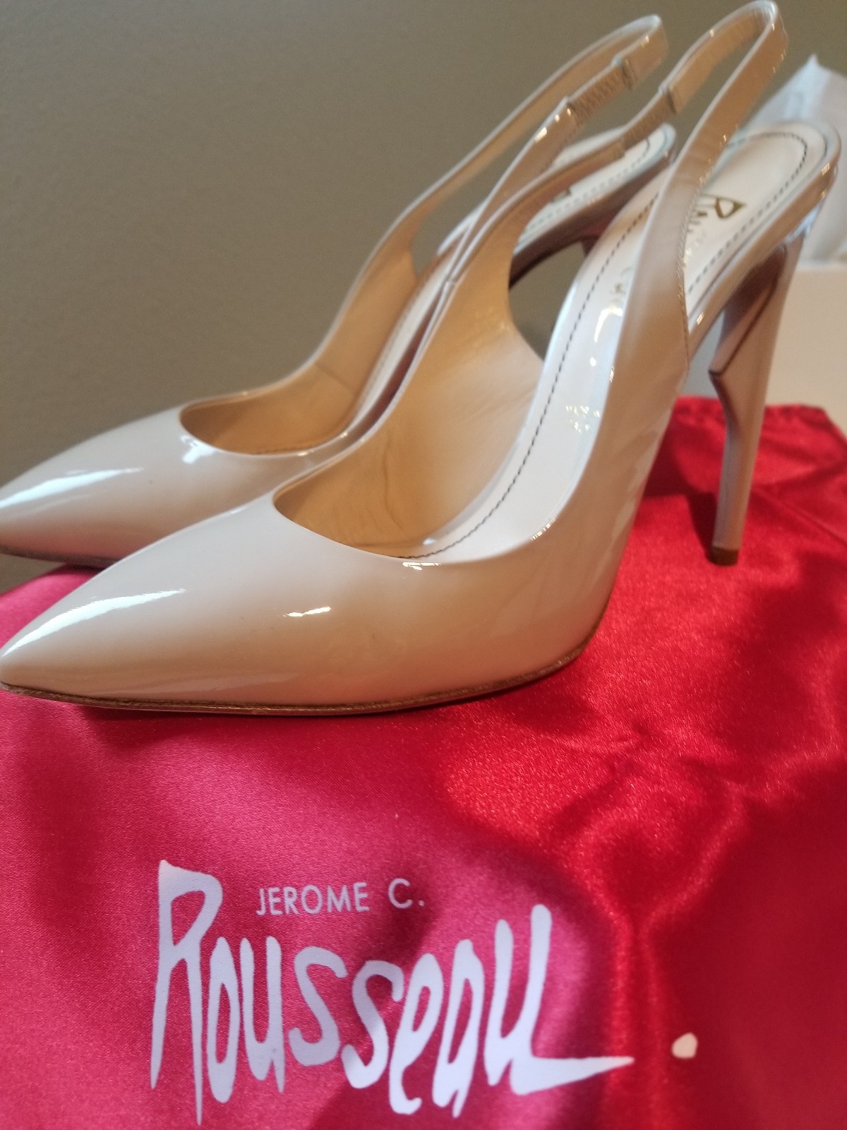 Jerome C Rousseau Nude Patent Karma Heels Size 38 | eBay