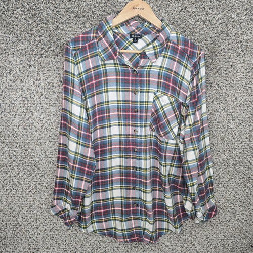 Torrid Top Womens 2 US Plus 2X Lizzie Brushed Rayon Acrylic Button Down ...