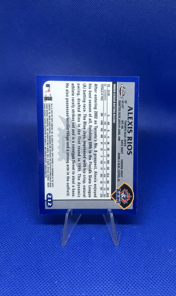2003 Topps Chrome Toronto Blue Jays Baseball Card #212 Alexis Rios FY ⚾ ...