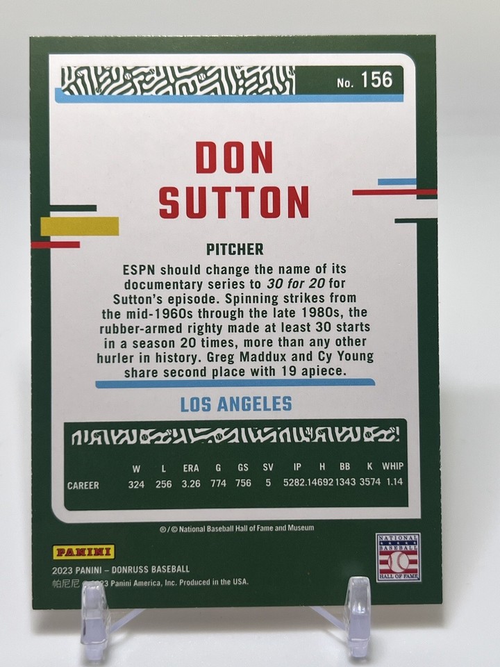 2023 Panini Donruss Orange Holo DON SUTTON HOF #156 Angels | eBay