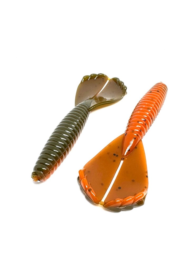 Phantom Grub Bulk Pack- 4" Hand Made Multiple Colors Bass Fishing lure ...