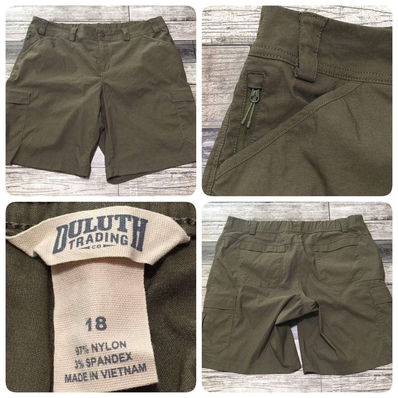 Duluth+Trading+46733A+Women%27s+Green+Dry+On+The+Fly+10%22+Cargo+Shorts ...