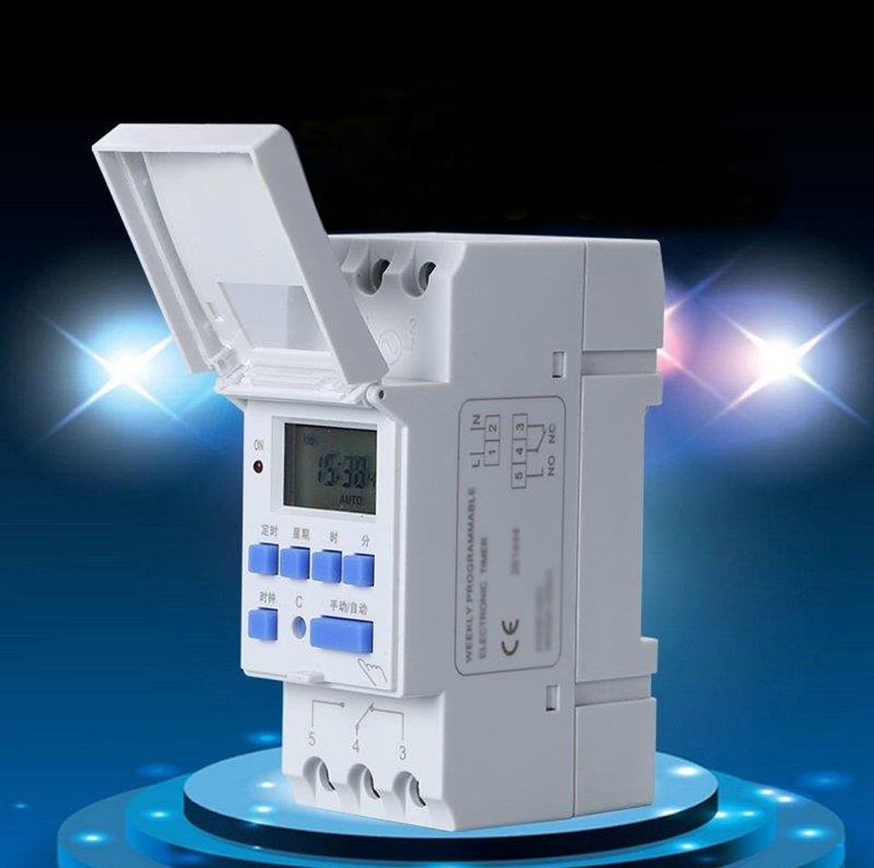 Digital LCD Programmable Timer AC/DC 12V 16A Time Relay Switch Rail ...