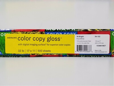 MOHAWK Color Copy Gloss 11x17 Paper; Case contains 4 reams (500 sheets ...