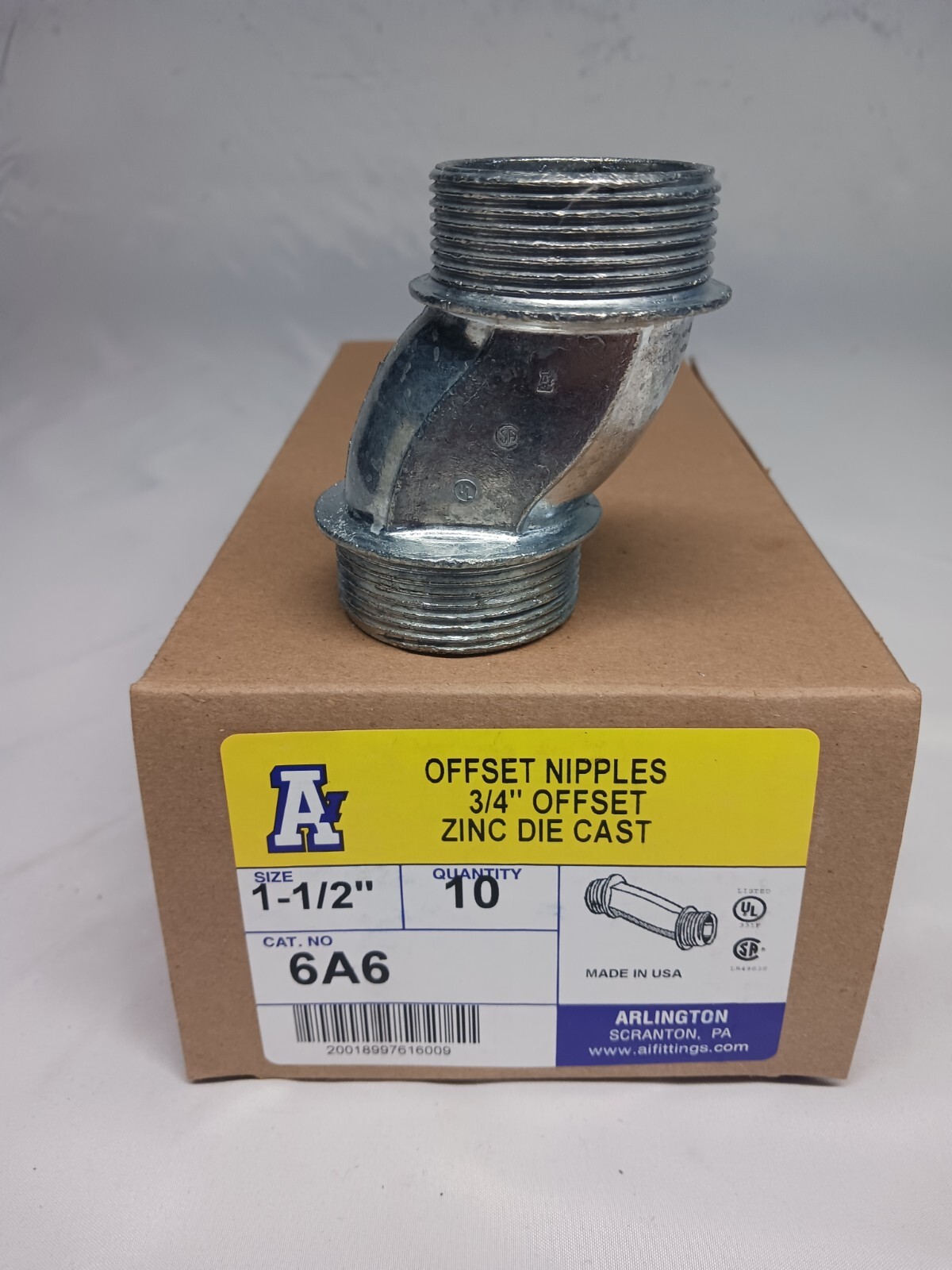Box of 10 Arlington 1-1/2" Offset Nipples, 3/4" Offset ~ Zinc Die Cast | eBay