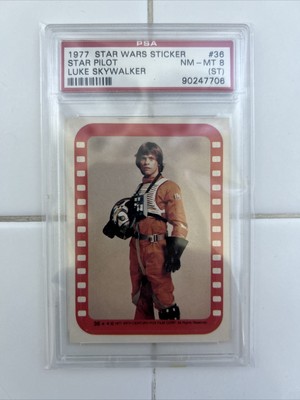 Lucas Films - Luke Skywalker Sticker #36 PSA 8 NM- MT Star Wars 1977 ...