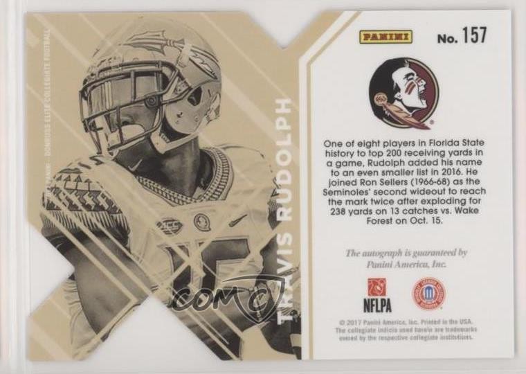 2017 Elite Draft Picks Status Purple Die-Cut /50 Travis Rudolph Rookie ...