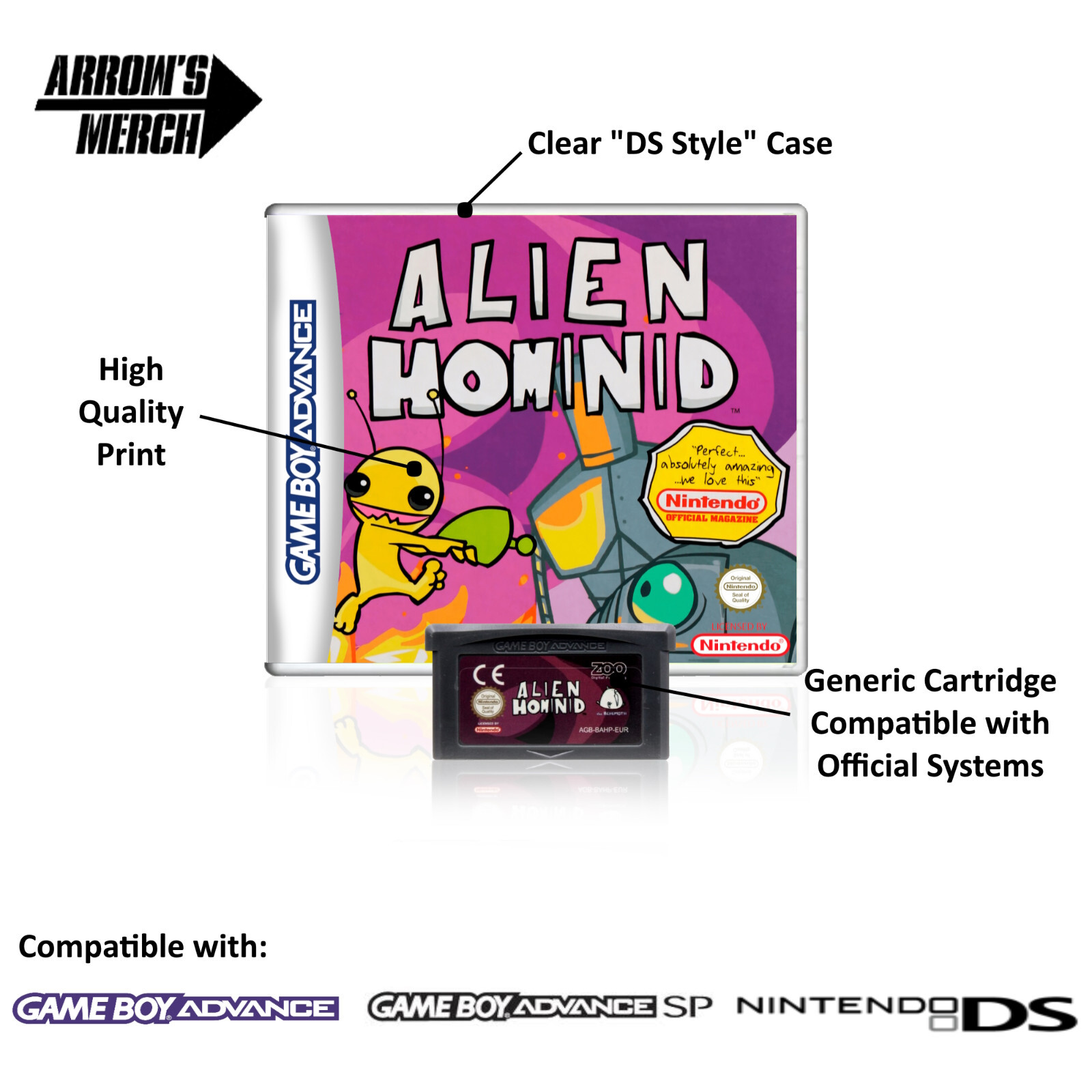 Alien Hominid (Nintendo Gameboy Advance, 2006) With Case Unofficial ...