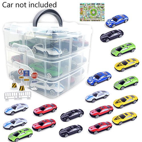 1:64 3-layer Display Box Car Model Toy Cabinet Rack Cars Storage ...