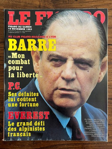 FIGARO MAGAZINE Nov 1983 - Raymond BARRE Parti Communiste EVEREST ...