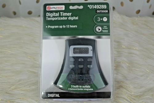 UTILITECH Outdoor Digital Timer 3 Built-in Outlets | eBay
