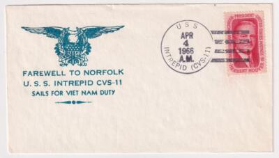 Aircraft Carrier USS INTREPID CVS-11 Sails for Vietnam War Naval Cover C6276 | eBay