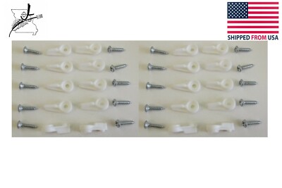 20 Window Screen Storm Clips & Screws Nylon Plastic Sash White Holder ...