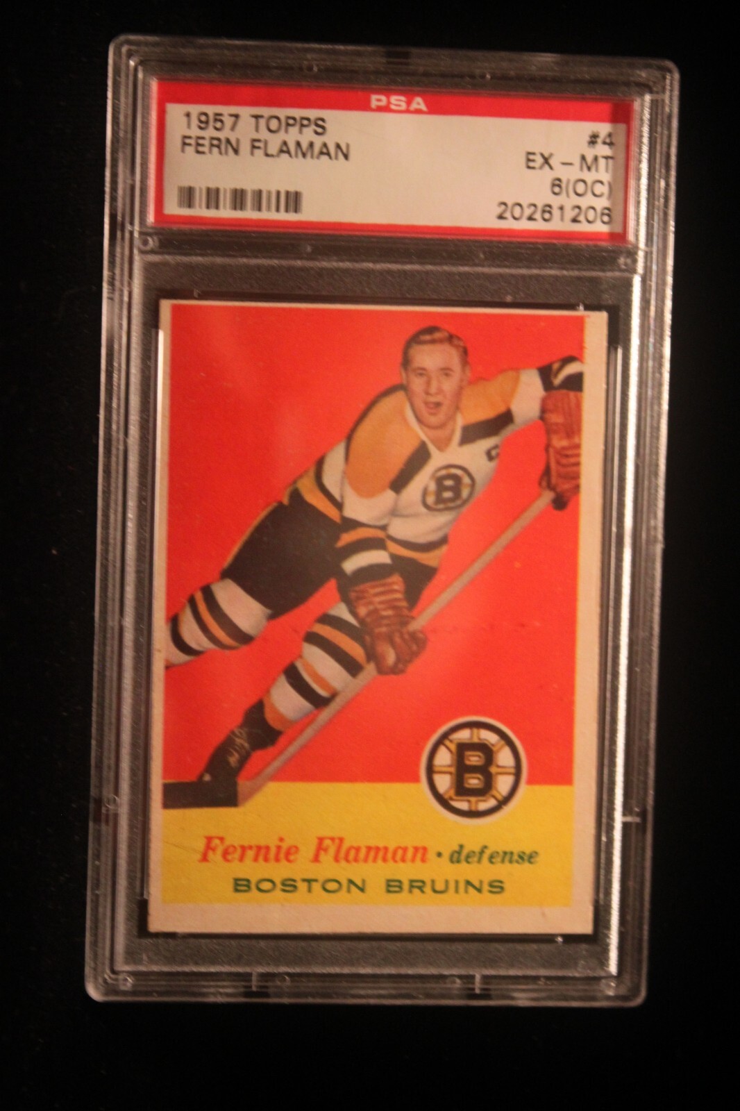 1957 Topps FERN FLAMAN #4 HOF Hockey PSA EX-MT 6 (OC) Boston Bruins | eBay