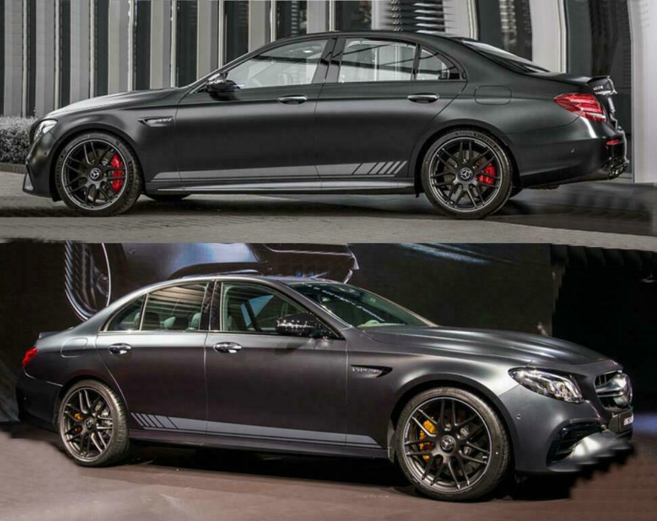 2 PCS Graphics Car Stickers Decal For Mercedes-Benz AMG E63 Side Skirt ...