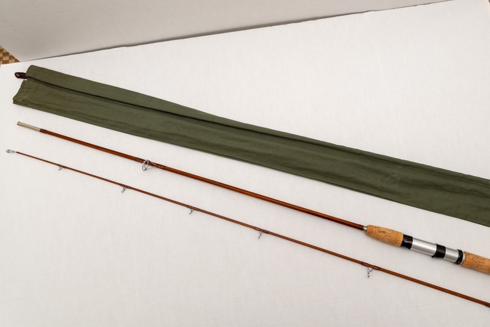 Vintage 8ft Orvis Impregnated Heavy Duty Bamboo Spinning Rod w Tube ...